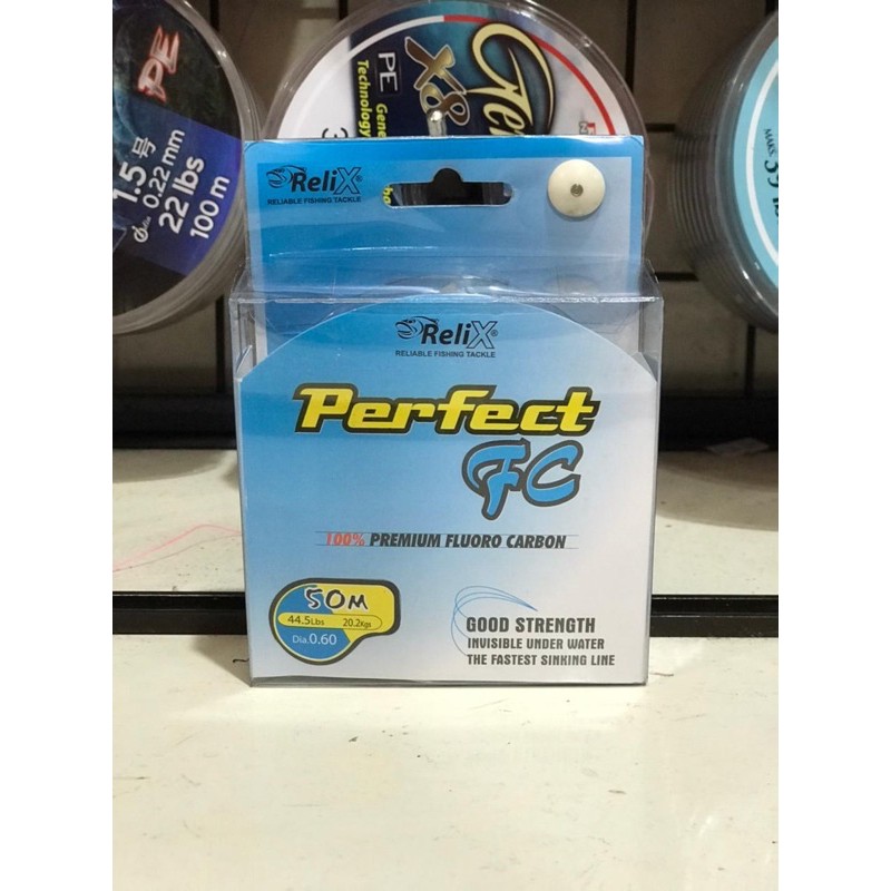 Jual SENAR PERFECT FC RELIX 50m - 0.60mm / 060 / 44.5lbs NILON RELIX ...