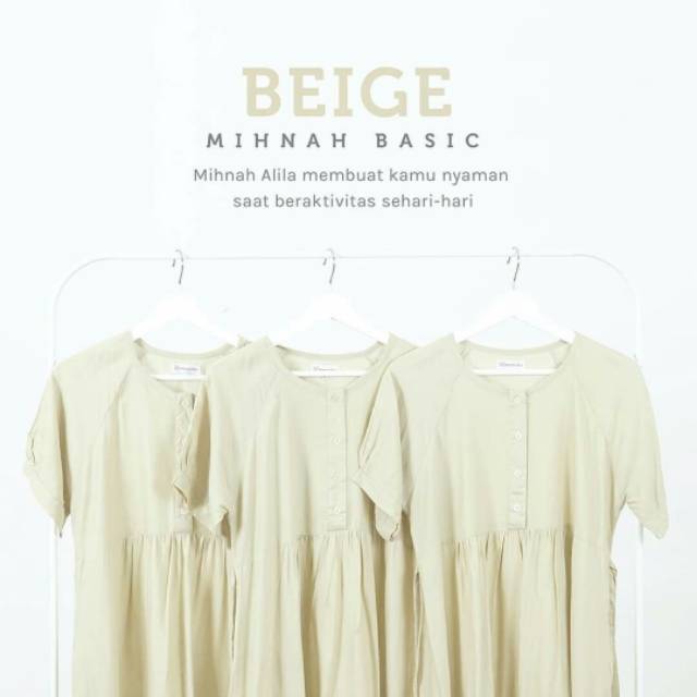 Jual Mihnah Basic Dress Beige - Hijab Alila | Shopee Indonesia