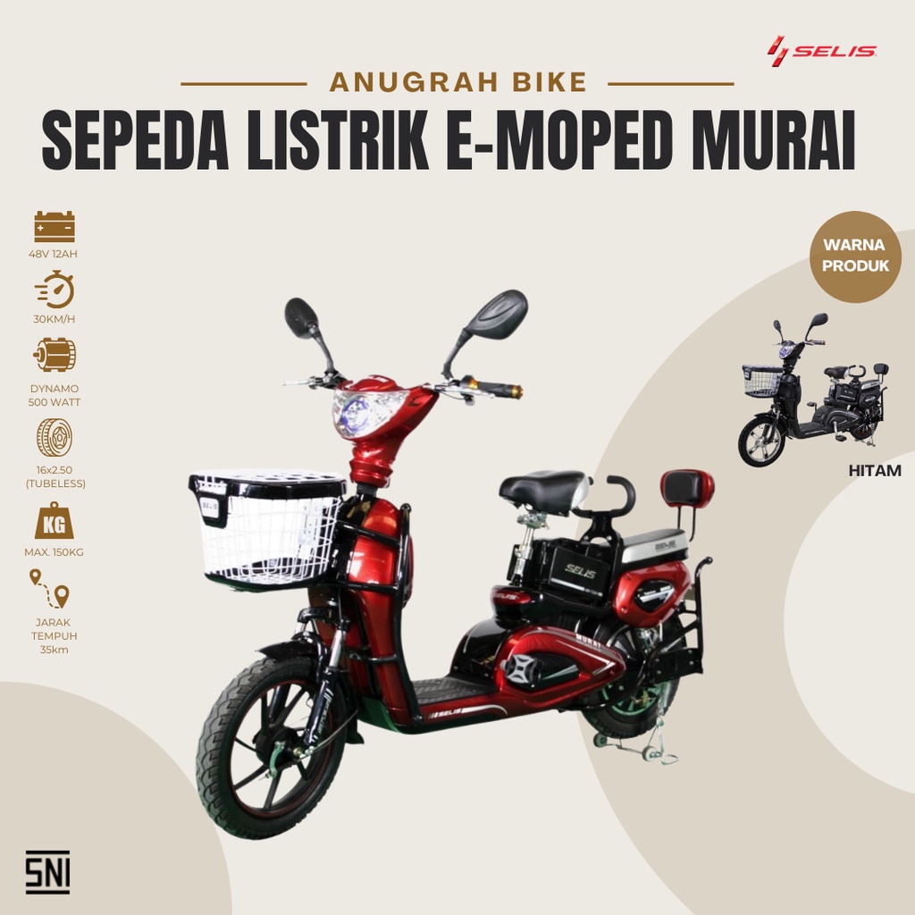 Jual MAKMUR BIKE - SEPEDA LISTRIK E-MOPED MURAI ORIGINAL SELIS | Shopee ...