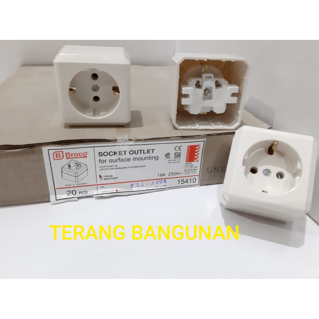 Jual STOP KONTAK TUNGGAL/SINGLE OUTBOW BROCO | Shopee Indonesia