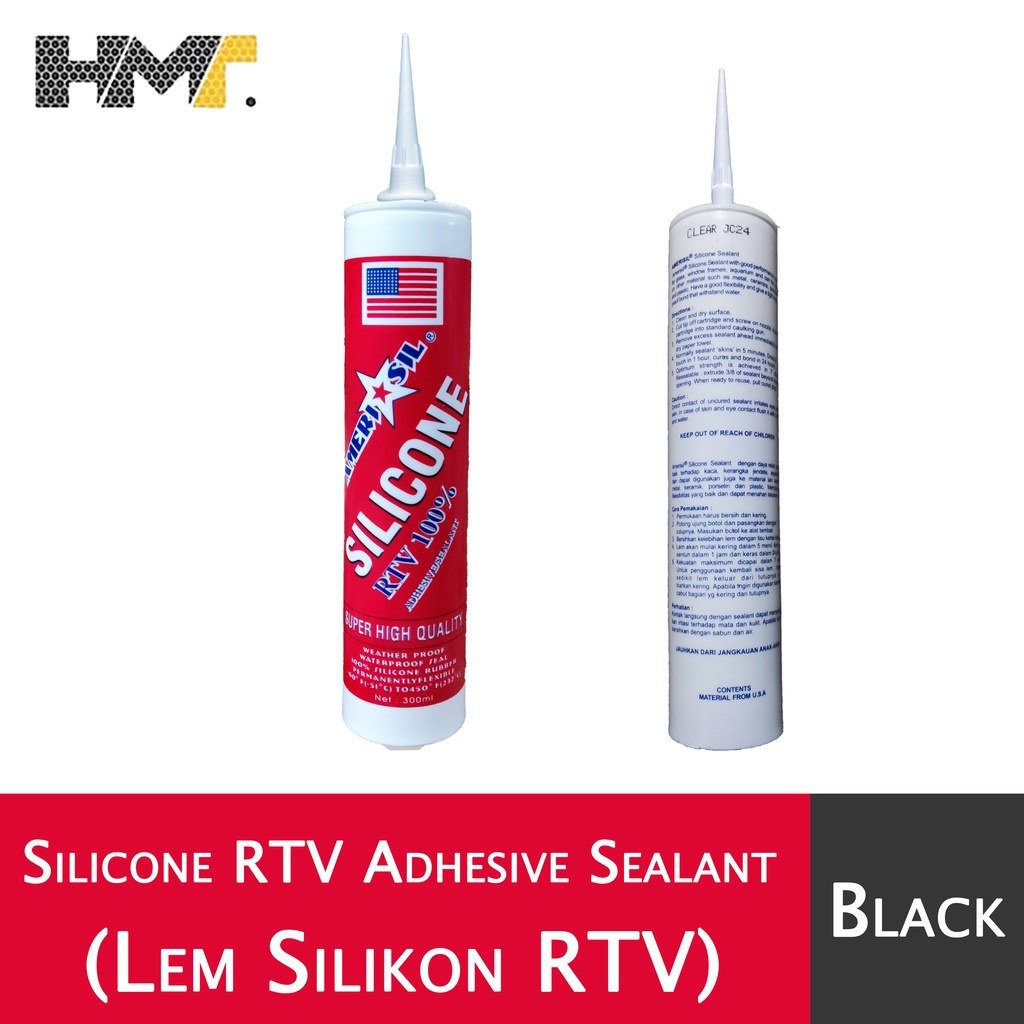 Jual AMERISIL Silicone RTV Adhesive Sealant Black / Lem Silikon RTV ...