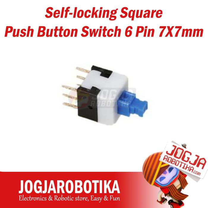 Jual Self-locking Square Push Button Switch 6 Pin 7X7mm | Shopee Indonesia