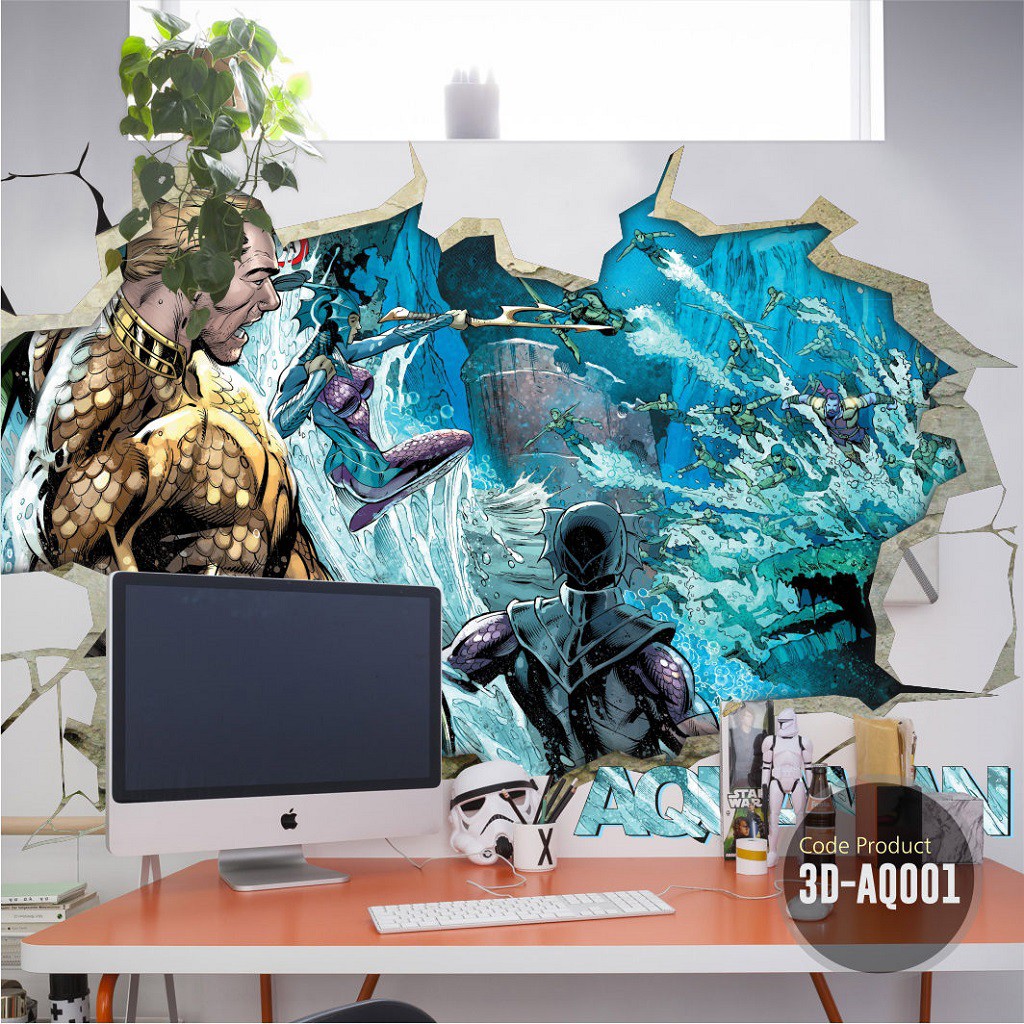 Jual Stiker Dinding 3D Super Hero Aquaman - Cocok Untuk Wall Sticker ...