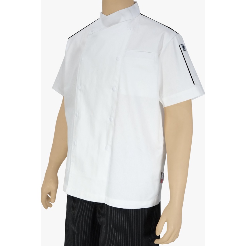 Jual MUCHEF Snappy Short Chef Jacket/Baju Koki/Seragam Koki - White ...