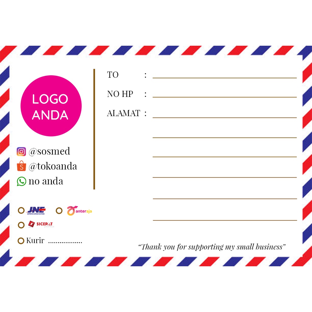 Jual Custom stiker alamat olshop untuk label pengiriman - custom label ...