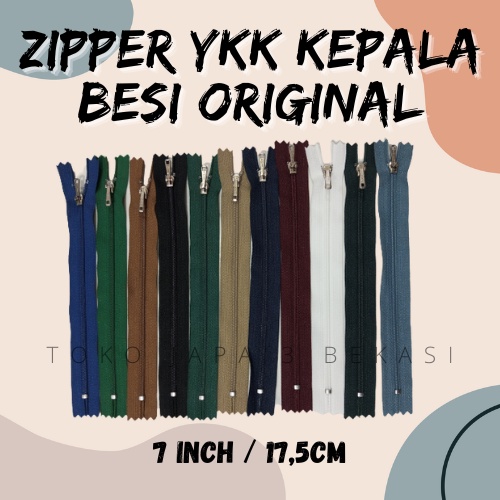 Jual RESLETING BAHAN YKK KEPALA BESI 7 inc / Resleting celana YKK17.5cm/Siper celana YKK(minimal ...