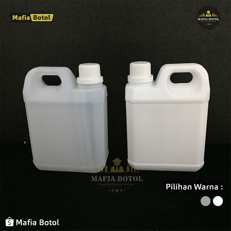 Jual Jerigen 1 L pendek kemasan madu wadah pupuk botol oli hdpe curigen ...