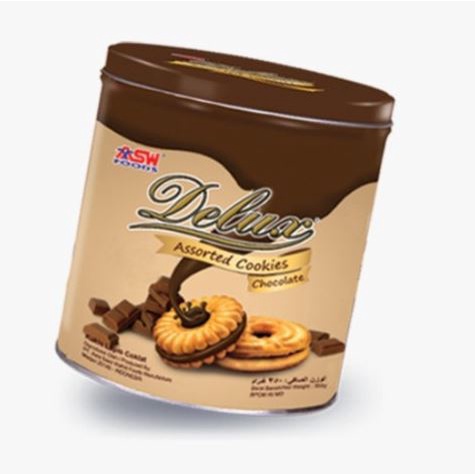 Jual Roti Kaleng Deluxe Assorted Cookies Cokelat Edisi Lebaran 350 Gram ...