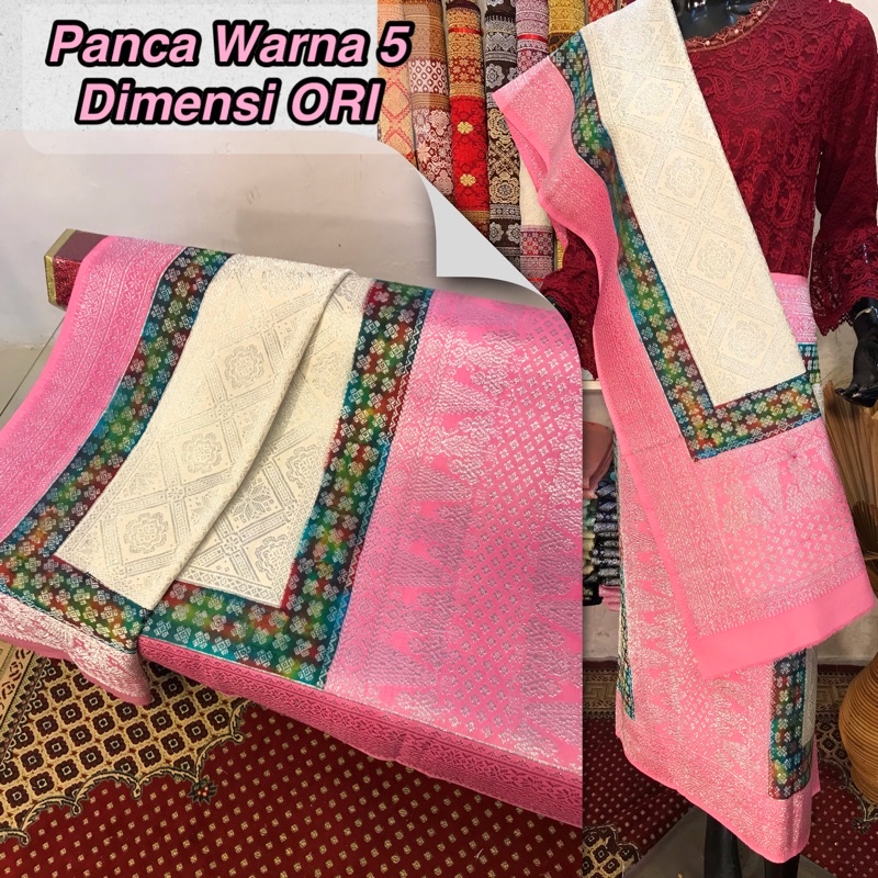 Jual SONGKET PANCA WARNA 5 DIMENSI PINK ORI - TENUN TANGAN ILHAM ...