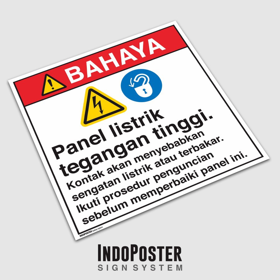 Jual Stiker Safety Sign Rambu K3 ANSI Panel Listrik Tegangan Tinggi ...