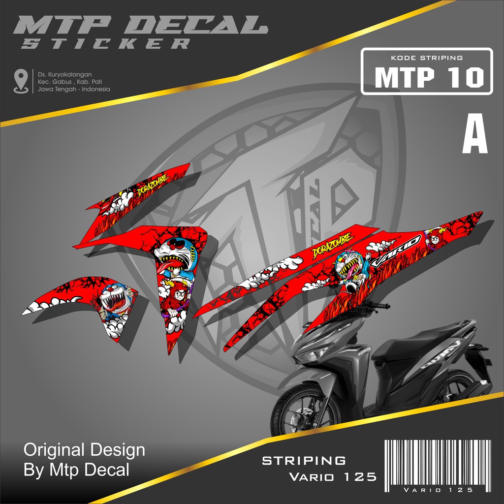 Jual (COD)Stiker Striping Vario 125 150 New Sticker Variasi Lis Motor Vario Semi Full Motif ...