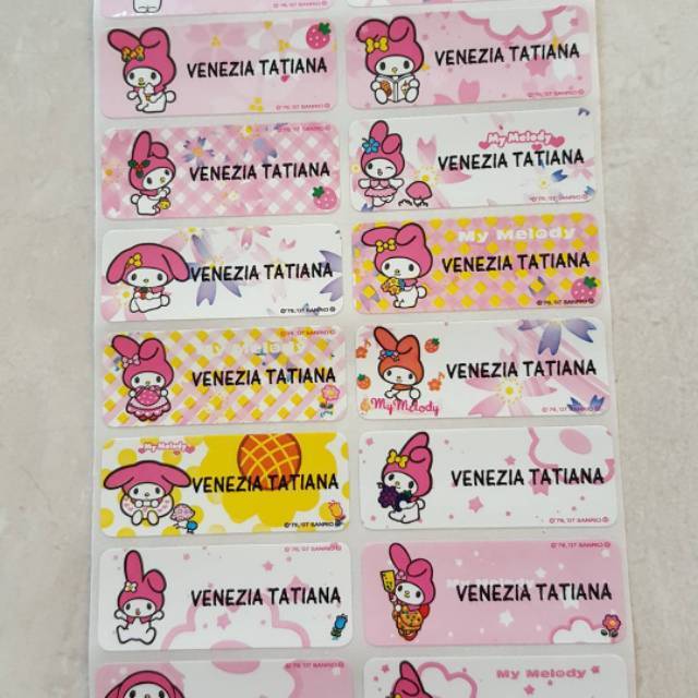 Jual My melody Label nama sticker label name waterproof | Shopee Indonesia