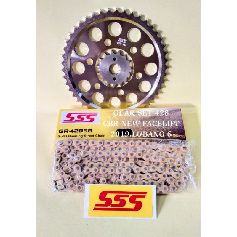Jual GEAR GIR SET 428 SSS CBR NEW FACELIFT 2019 LUBANG 6/ GEAR 1 SET SSS 428 CBR NEW 2019 LUBANG ...