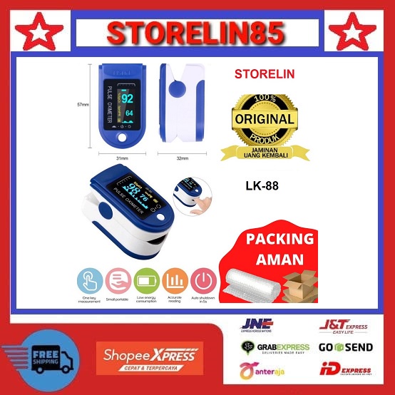 Jual Pulse Oximeter Fingertip Alat Cek Saturasi Oksigen Jantung LK88 ...