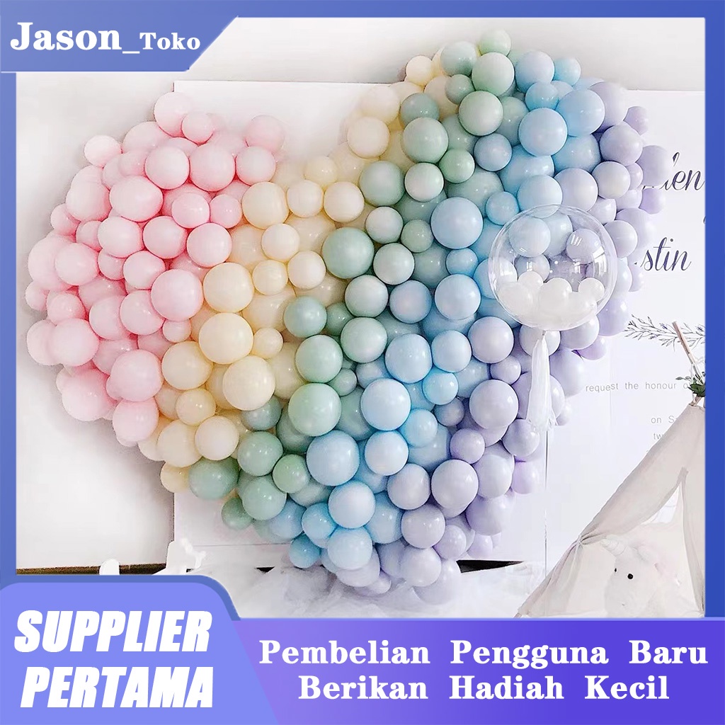 Jual Balon latex Macaron Balon Pastel tebal 12 inch balon ulang tahun ...