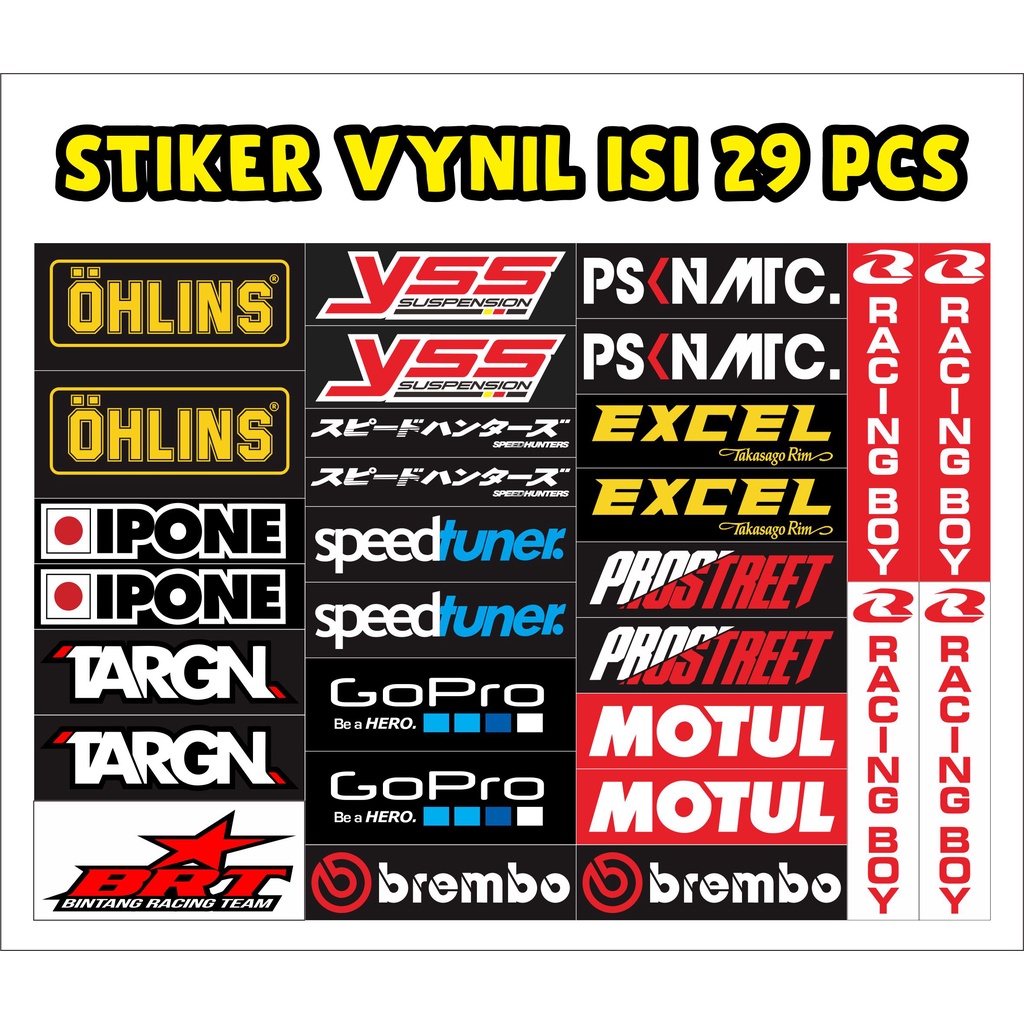 Jual Stiker Motor Sticker Racing Pack Sponsor Racing Team Murah ...