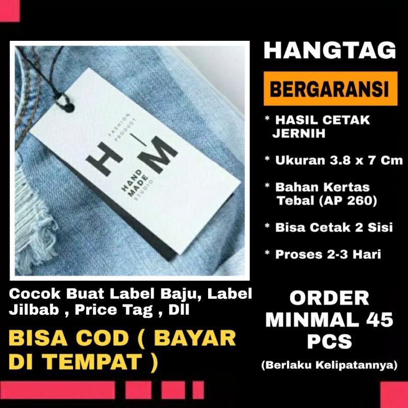 Jual Hangtag Label Baju Celana Hijab Murah price tag / label harga ...