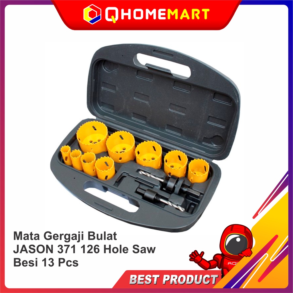 Jual Mata Gergaji Bulat JASON 371 126 Hole Saw Besi 13 Pcs | Shopee ...