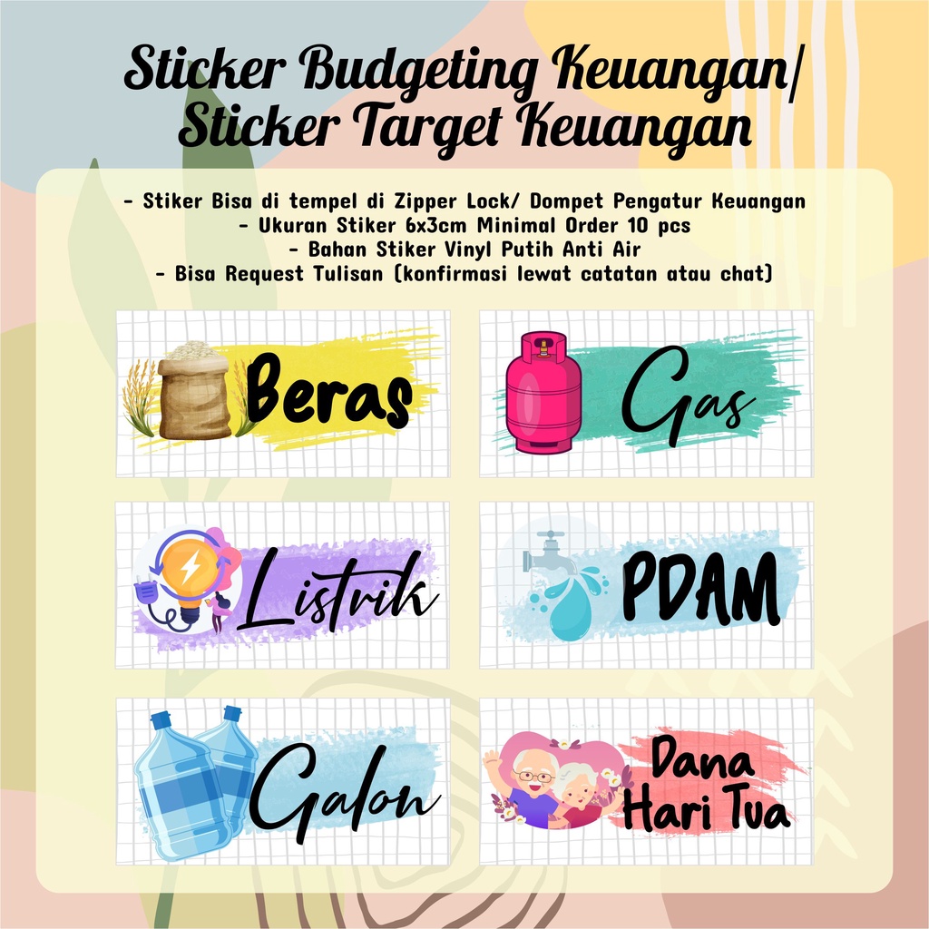 Jual Sticker Budgeting Keuangan/ Stiker Target Keuangan/ Stiker Dompet ...