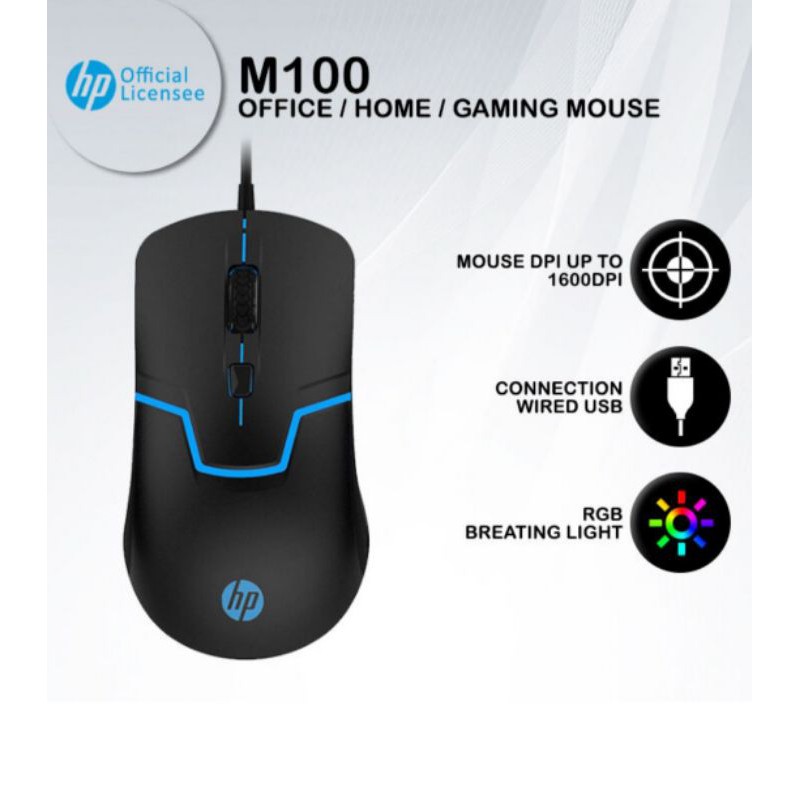 Jual Mouse HP M100 ORIGINAL Garansi Resmi 1 Tahun | Shopee Indonesia