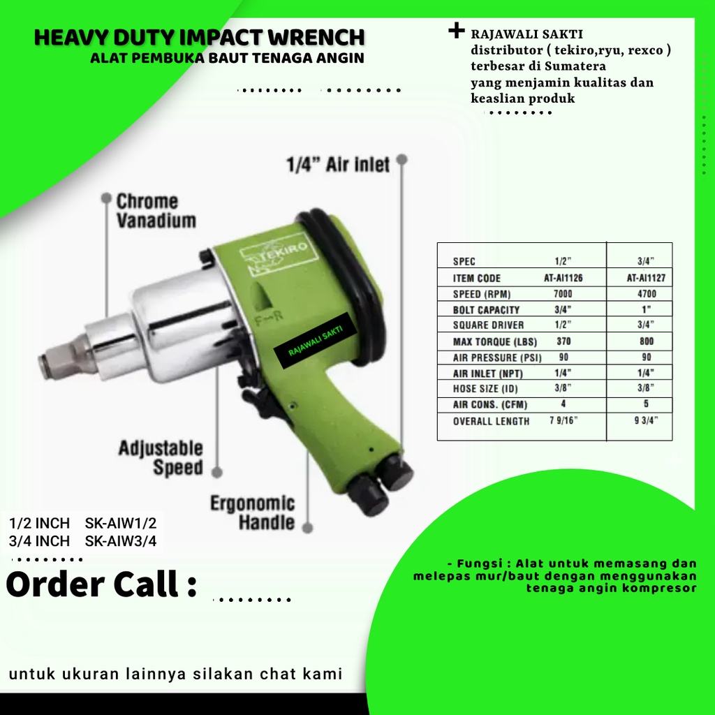 Jual Tekiro Air Impact Wrench 1/2 Inch / Tekiro Mesin Buka Baut ...