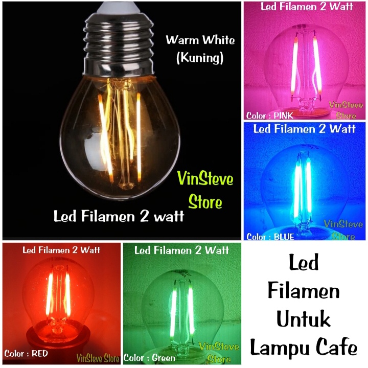 Jual Led Filamen atau Led Cafe G45 2 Watt | Shopee Indonesia