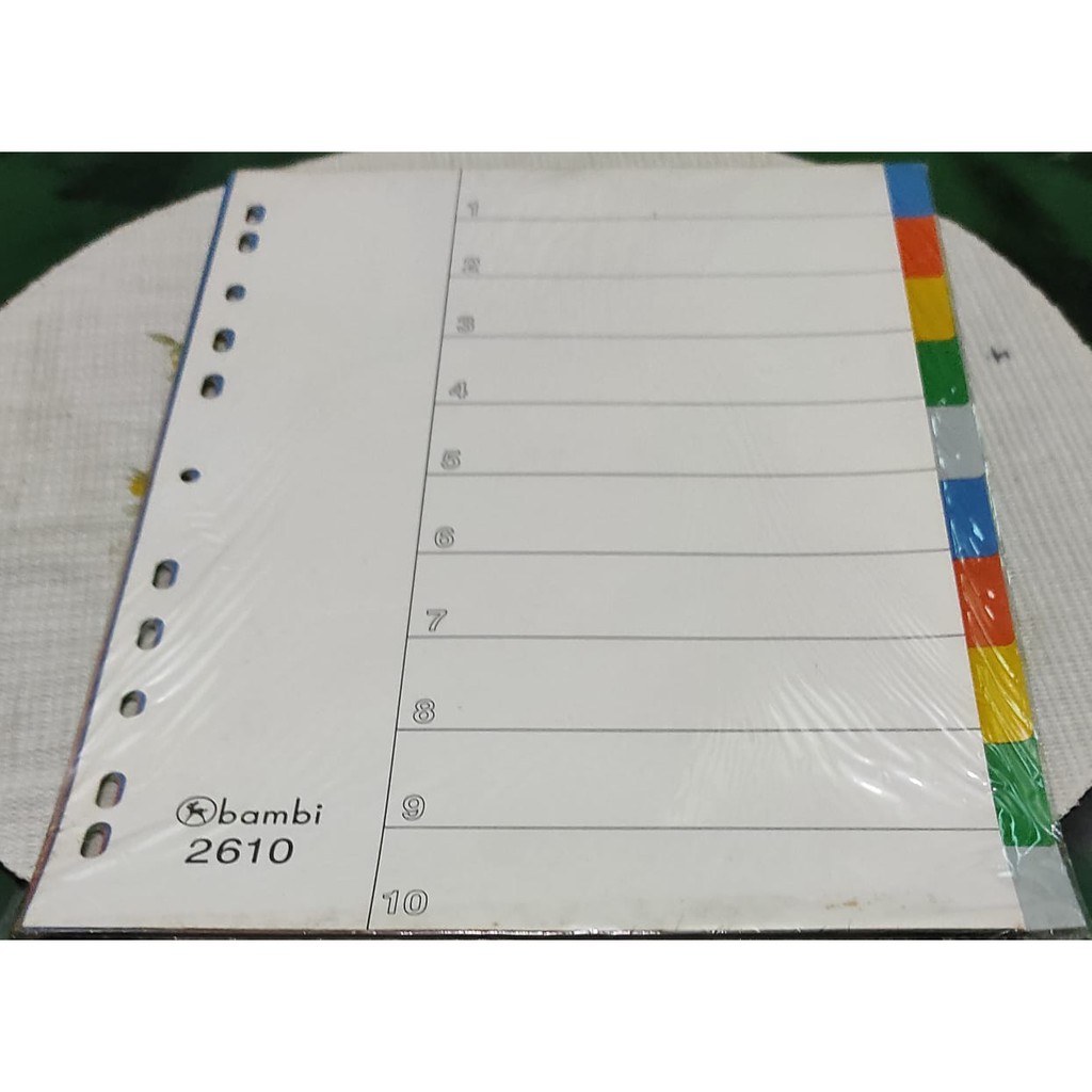 Jual Bambi Pembatas Divider Plastik A4 10 Warna # 2610 | Shopee Indonesia