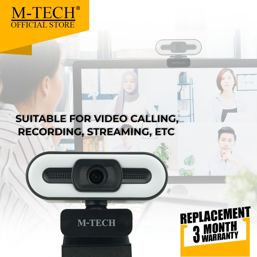 Jual Webcam Full HD 1080 M-Tech with Ringlight | Shopee Indonesia