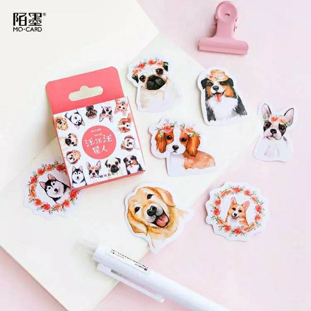 Jual Dog Stiker Jurnal Gambar Anjing // Journal Sticker hiasan buku ...