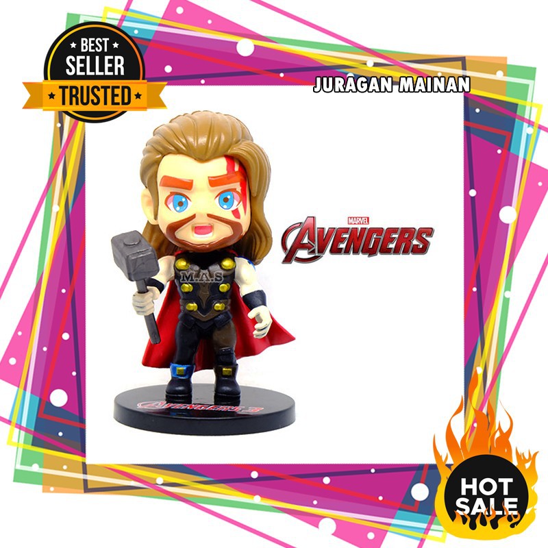 Jual Mainan Thor Superhero Marvel DC Chibi Action Figure Pajangan ...