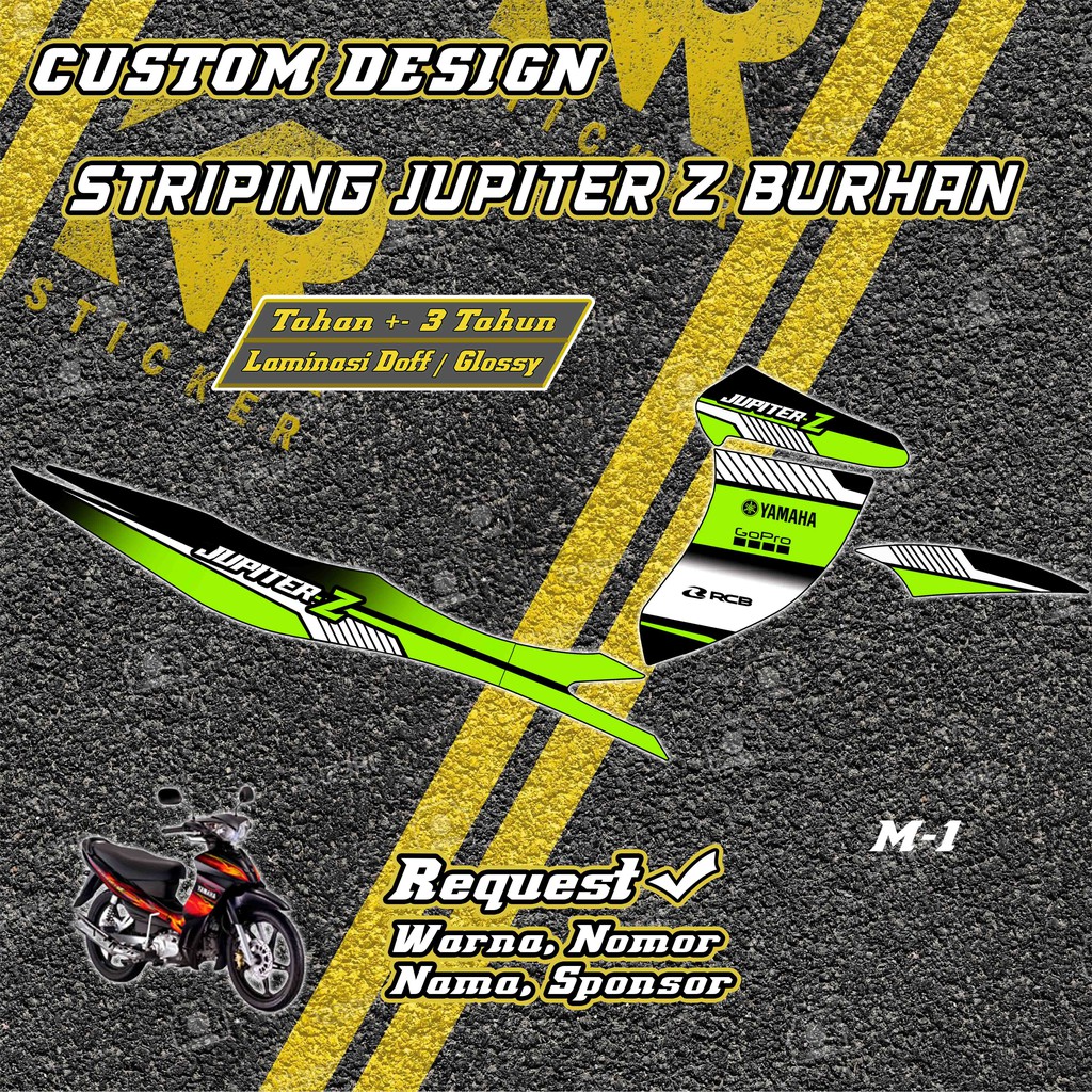Jual Stiker Striping Jupiter Z Custom Desain | Sticker Jupiter Z Burhan ...