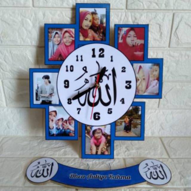 Jual Jam Dinding Murah Karakter Tulisan Allah Jam Kayu Vintage Jam ...