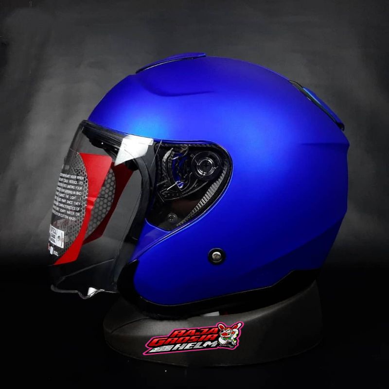 Jual HELM KYT KYOTO FLAT BLUE HELM KYT KYOTO BIRU DOFF HELM TOURING KYT ...