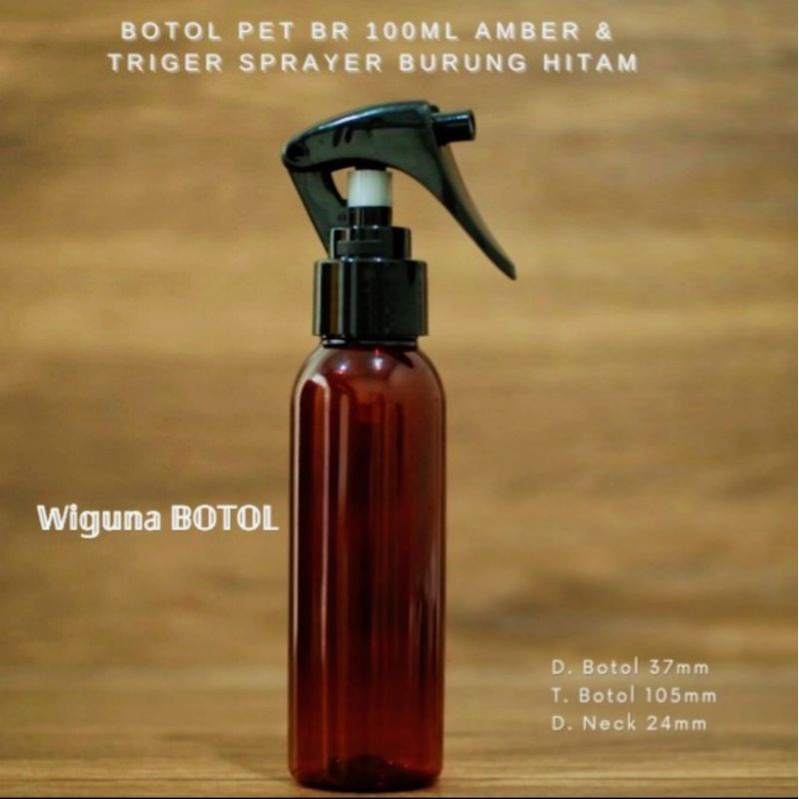 Jual Botol Triger 100 ML Amber / Botol Amber 100ml Spray Triger / Botol ...