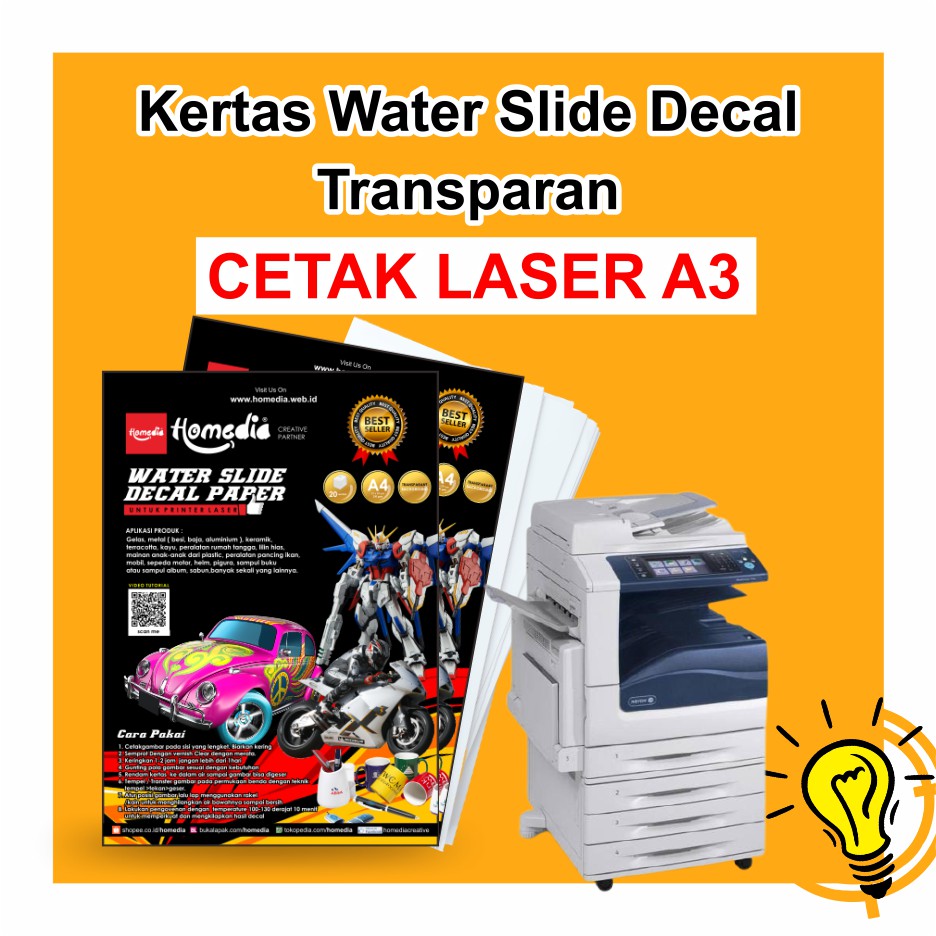 Jual Kertas Decal Laser + Cetak Gambar A3 (31x48) cm | Shopee Indonesia