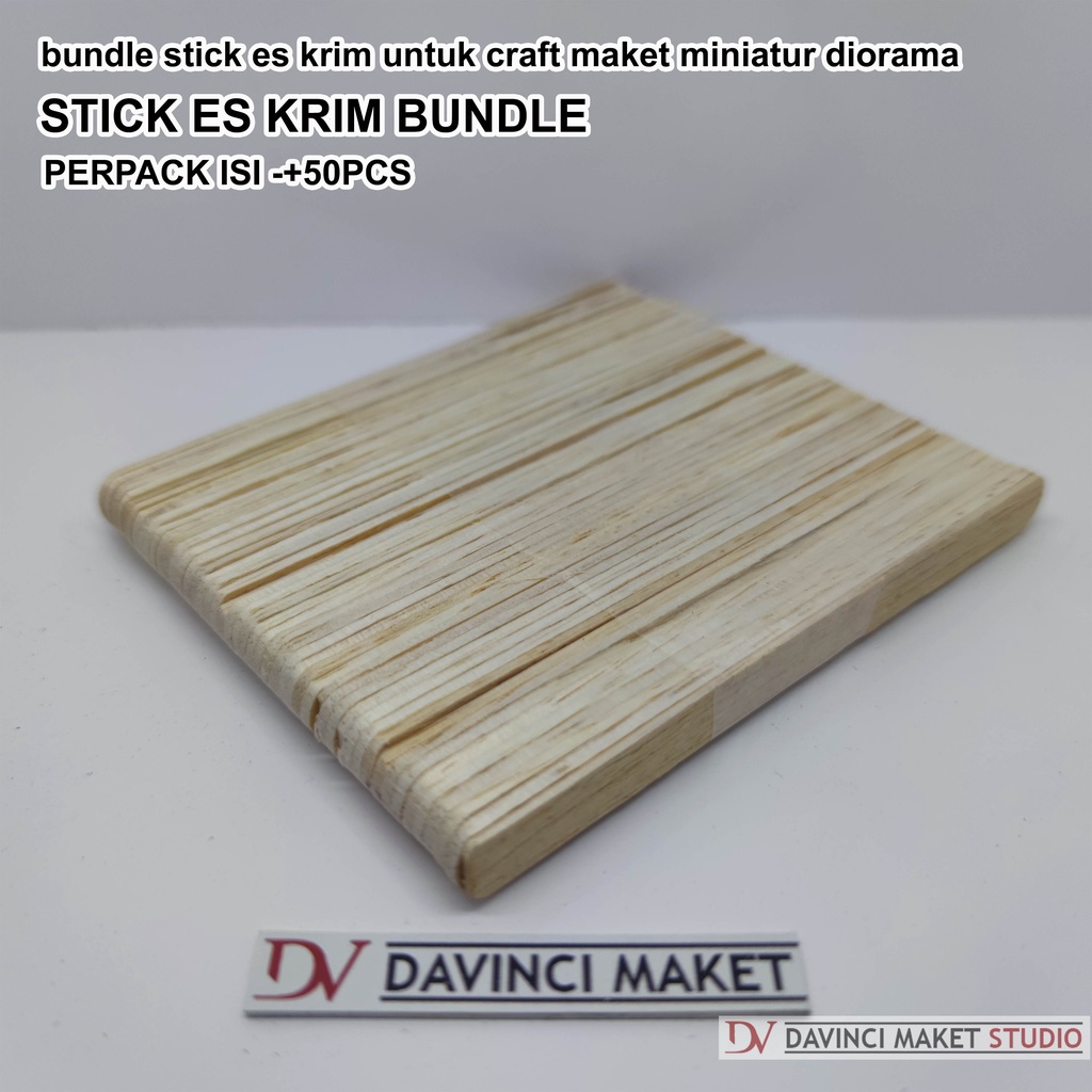 Jual (Pack) Stik Es Krim Bahan Maket Diorama - Ice Cream Stick Bundle ...
