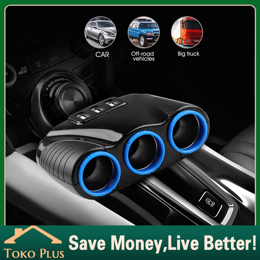 Jual 3 USB Charger Mobil dengan 3 Portal berdaya 12V-24V Kecepatan ...