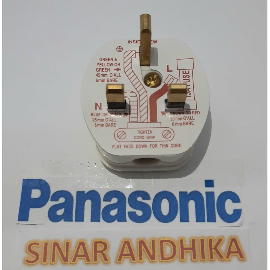 Jual Steker Stop kontak Ac Panasonic Ada Sekering 13A Wej9111W (Only ...