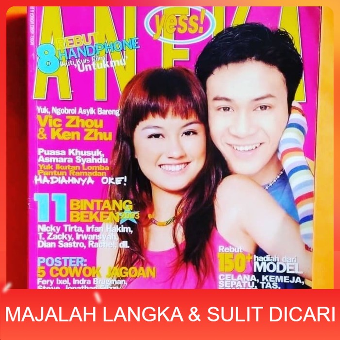 Jual Majalah ANEKA YESS No.23 Nov 2003 Cover AGNES MONICA & DIMAZ ...