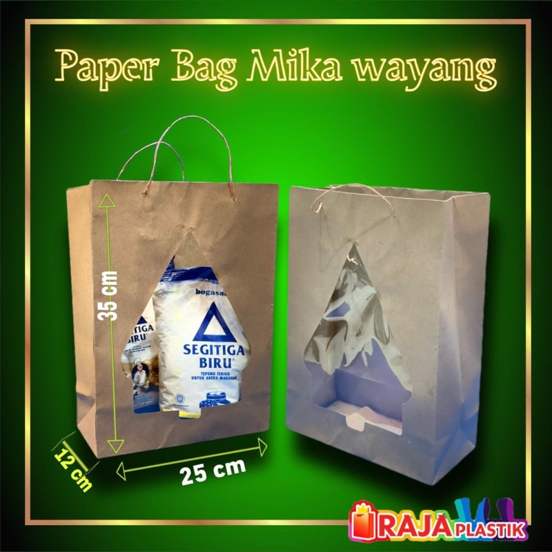 Jual Paper Bag Mika Motif Wayang 25x12x35cm | Shopee Indonesia
