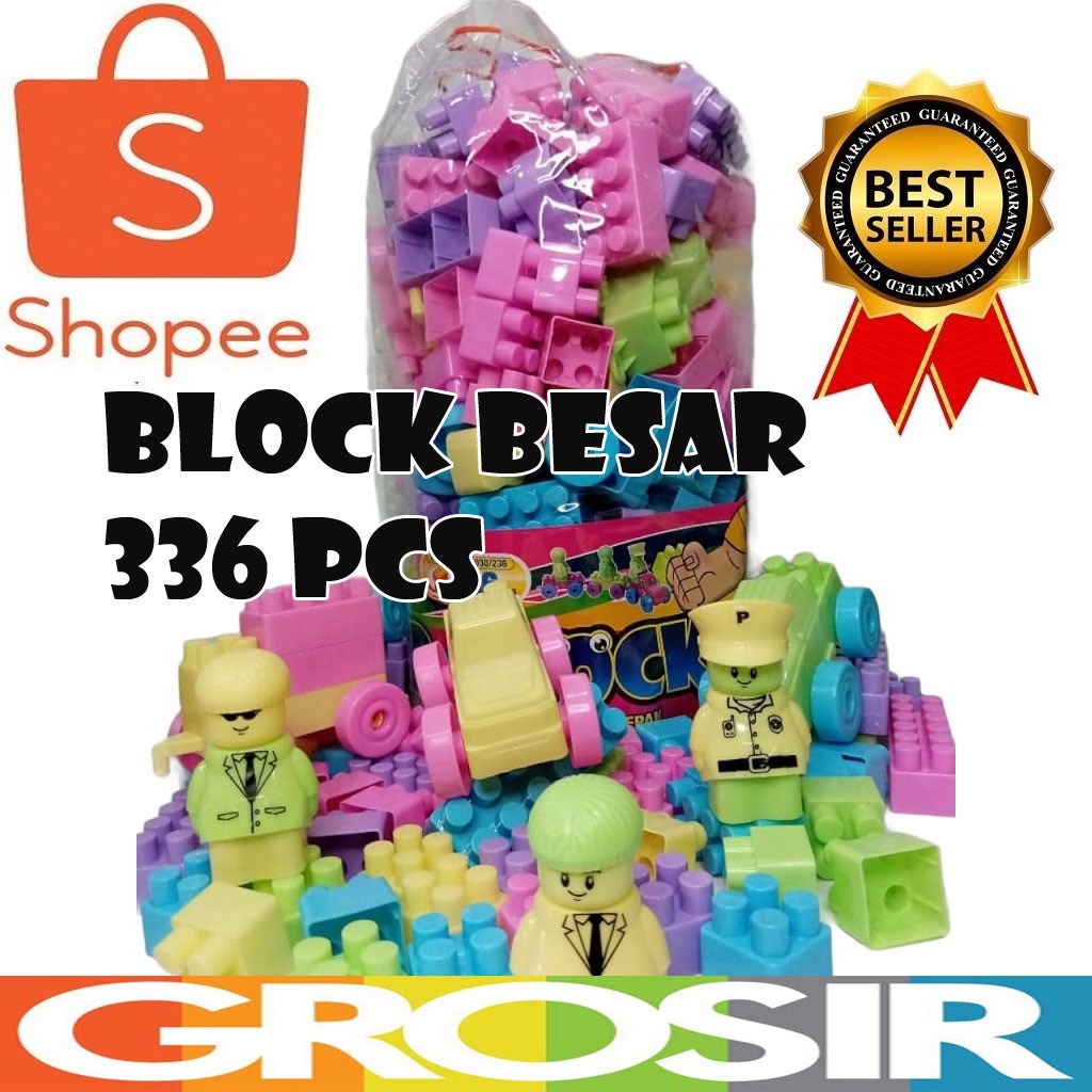 Jual MAINAN EDUKASI BALOK BLOK BLOCK SUSUN CREATIVE MR BLOCK BRICK BALOK SUSUN ISI 336 pcs block ...