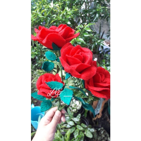 Jual Bunga Mawar Flanel Bunga Flanel Mawar (1 Tangkai Bunga) | Shopee ...