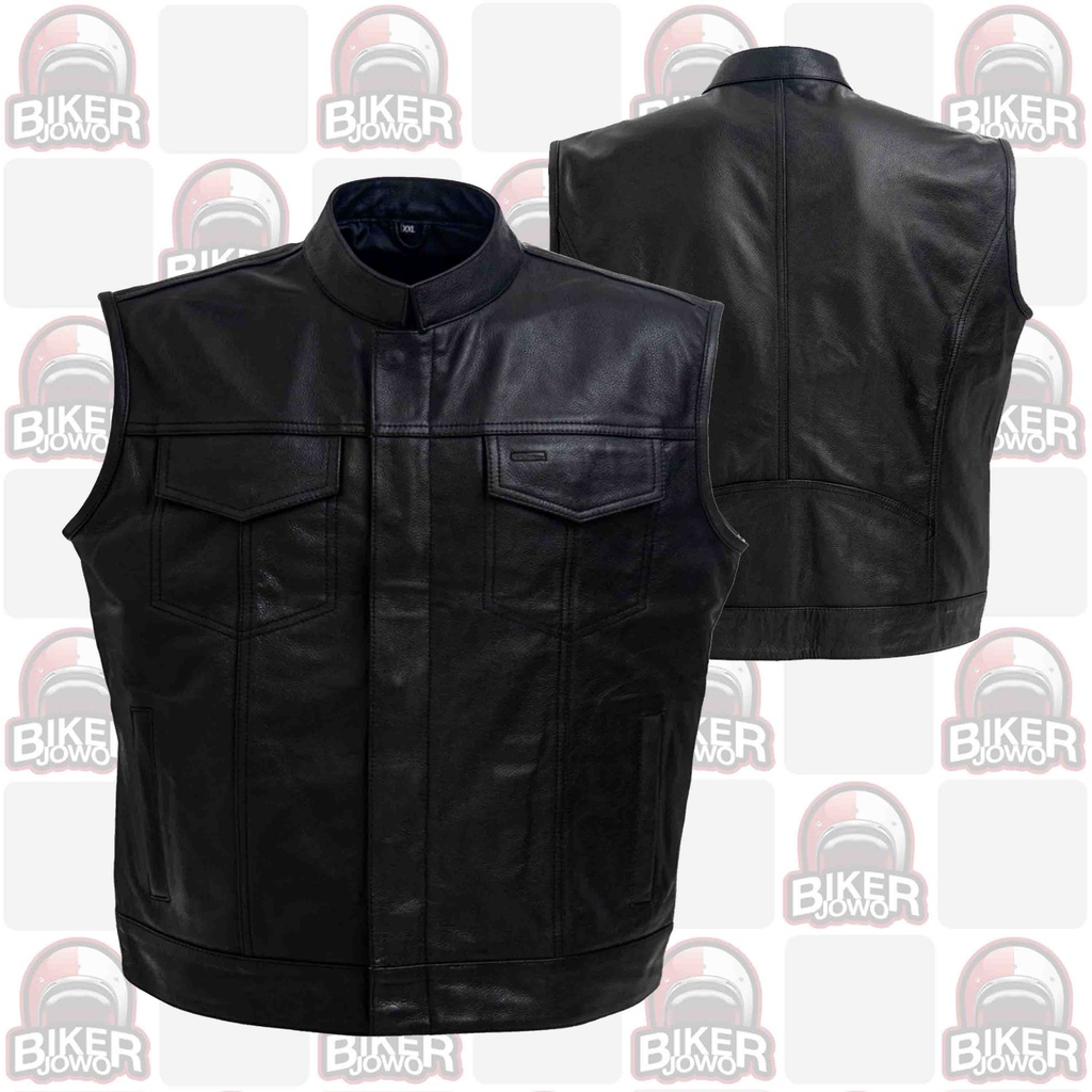 Jual Rompi Skull Riderz Outlaw Leather Biker Vest Skullriderz ...