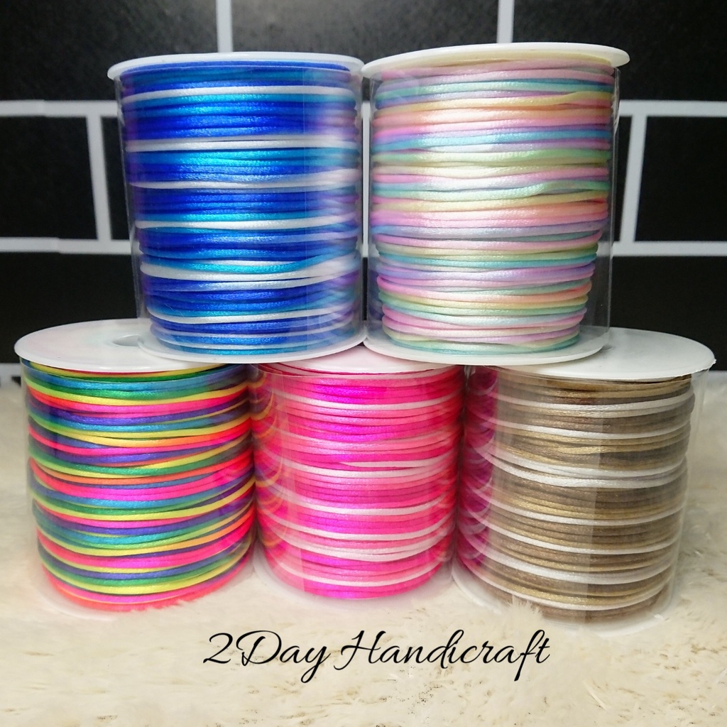 Jual Tali Satin Warna - Tali RRT Rainbow Gradasi Warna - Tali cina 2mm ...