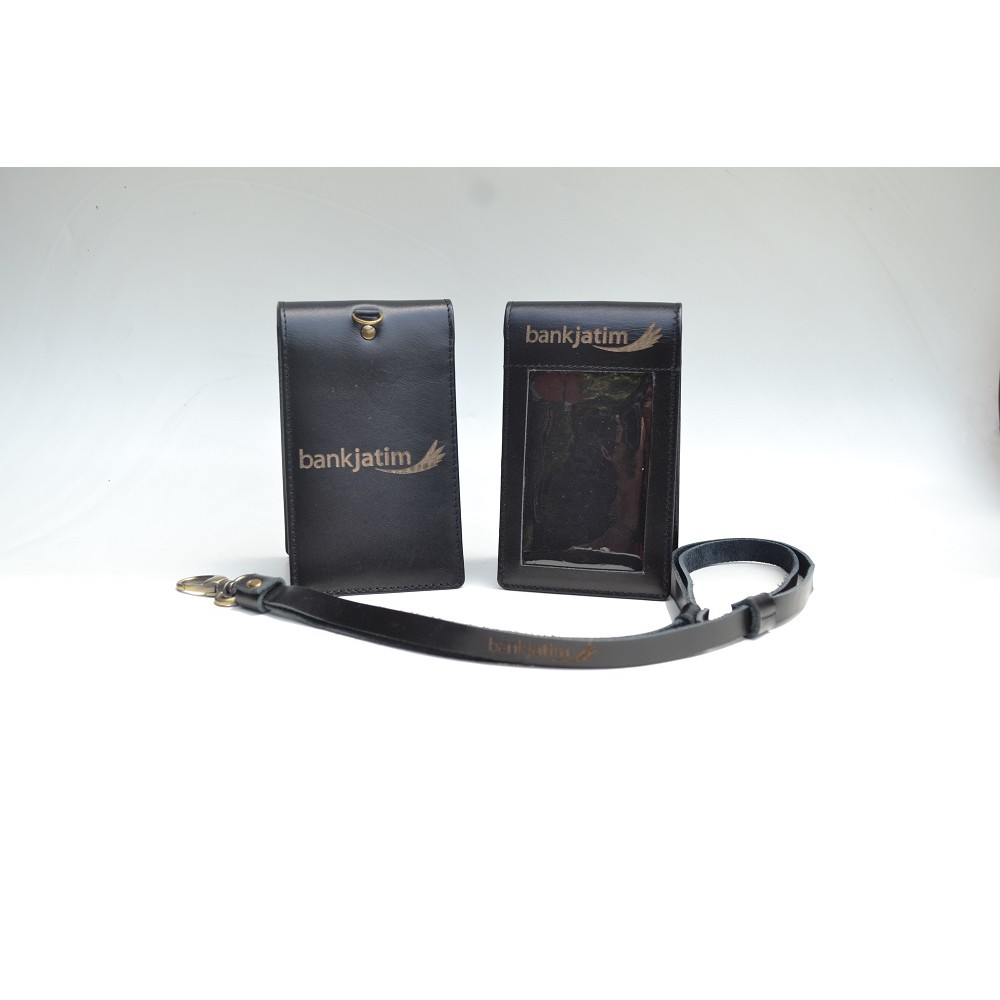 Jual Name Tag ID Card Holder Magnet Logo Bank Jatim Hitam | Shopee ...