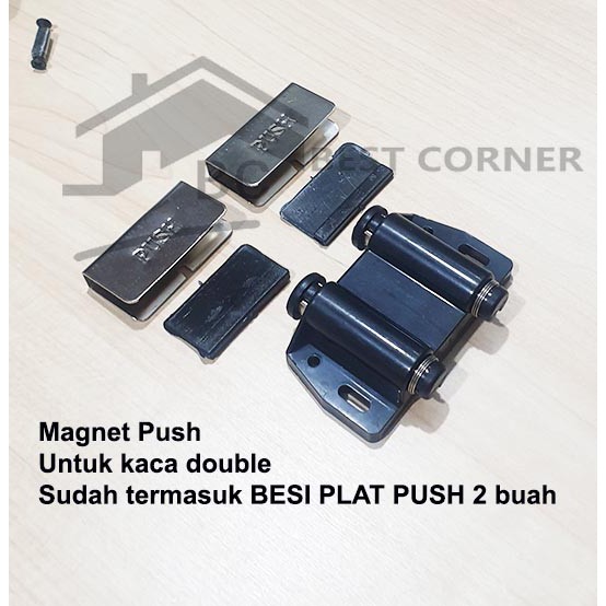 Jual Kunci Magnet Lemari Kaca Push Open kaca double | Shopee Indonesia