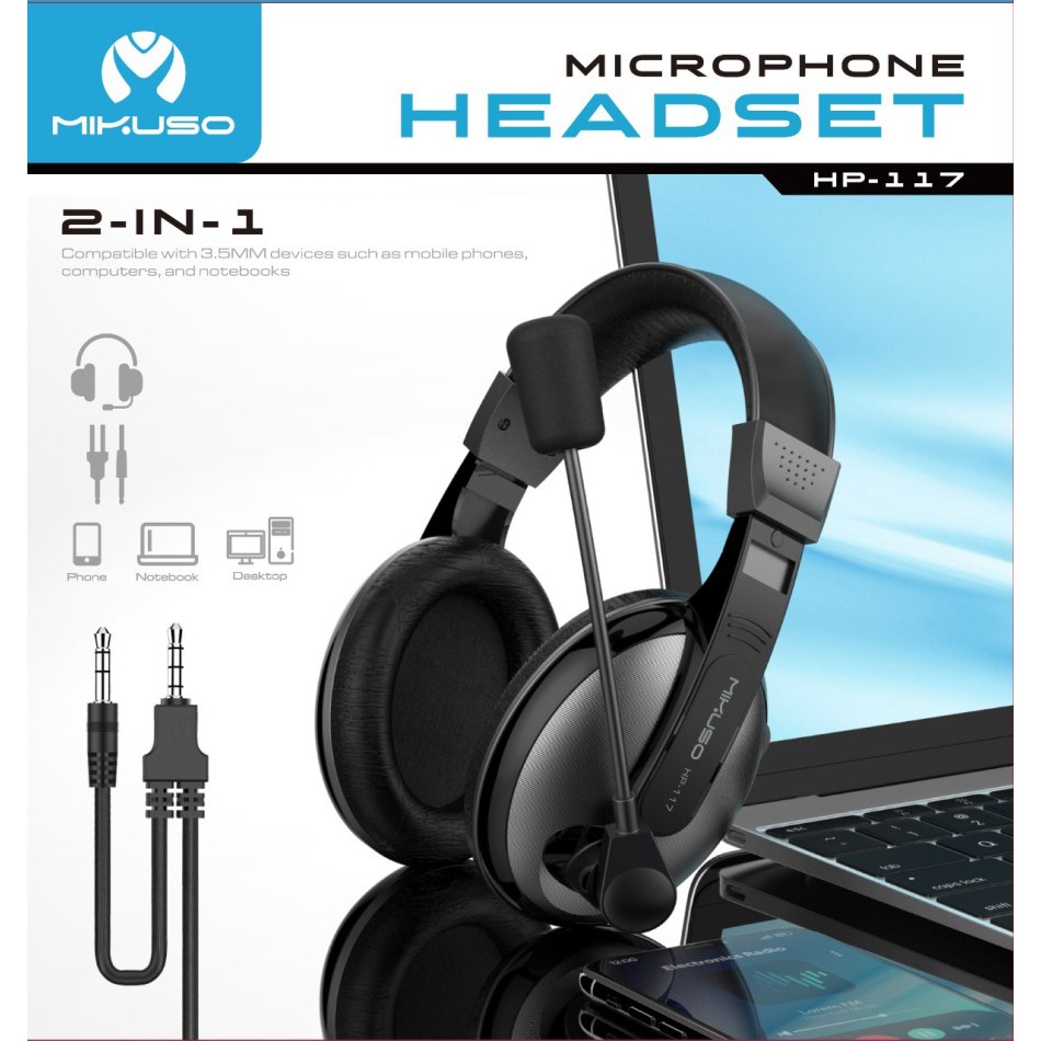 Jual Headset gaming With Mic Mikuso HP-117 Headphone Gaming With Mic ...