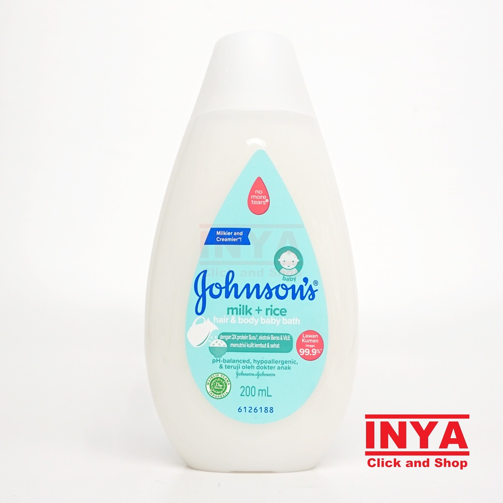 Jual JOHNSON MILK + RICE HAIR & BODY BABY BATH 200ml - Sabun & Shampoo ...