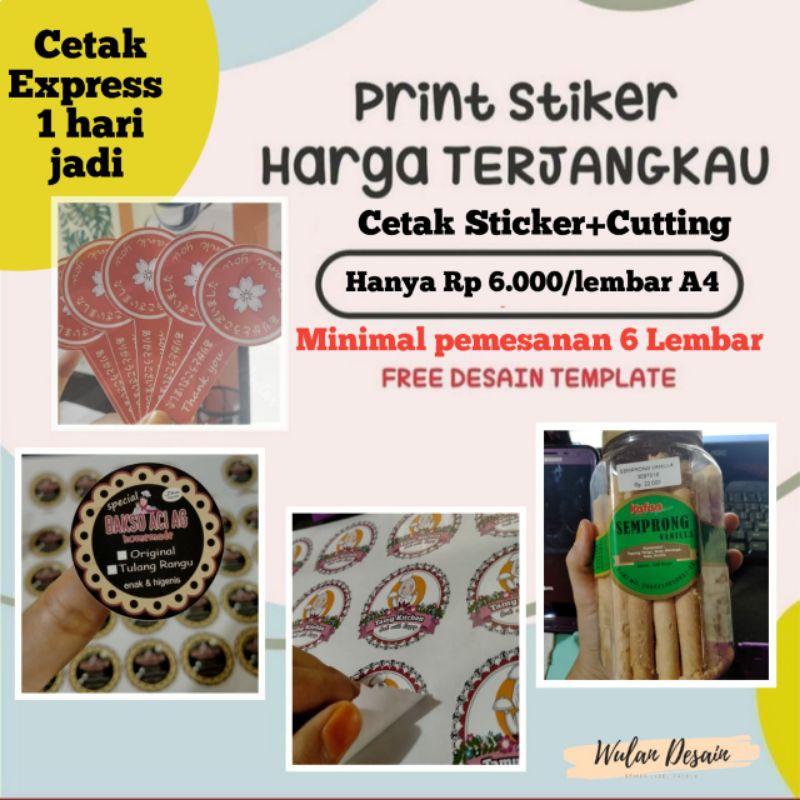 Jual Jasa Desain dan Cetak Stiker label produk bisa muat 12-40pcs ...