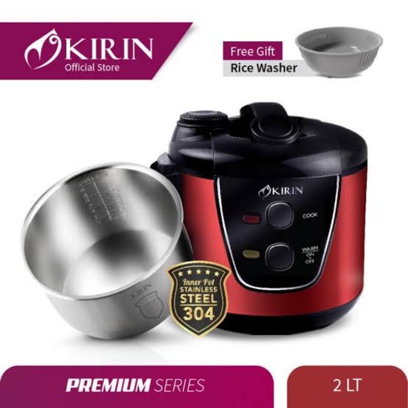 Jual Kirin Rice Cooker 2L KRC-389 Magic Com Stainless Steel 3in1 ...
